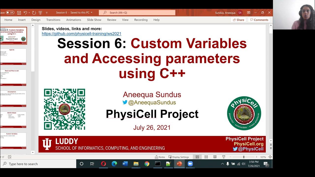 PhysiCell ws2021 Session6: Custom variables and accessing parameters in ...