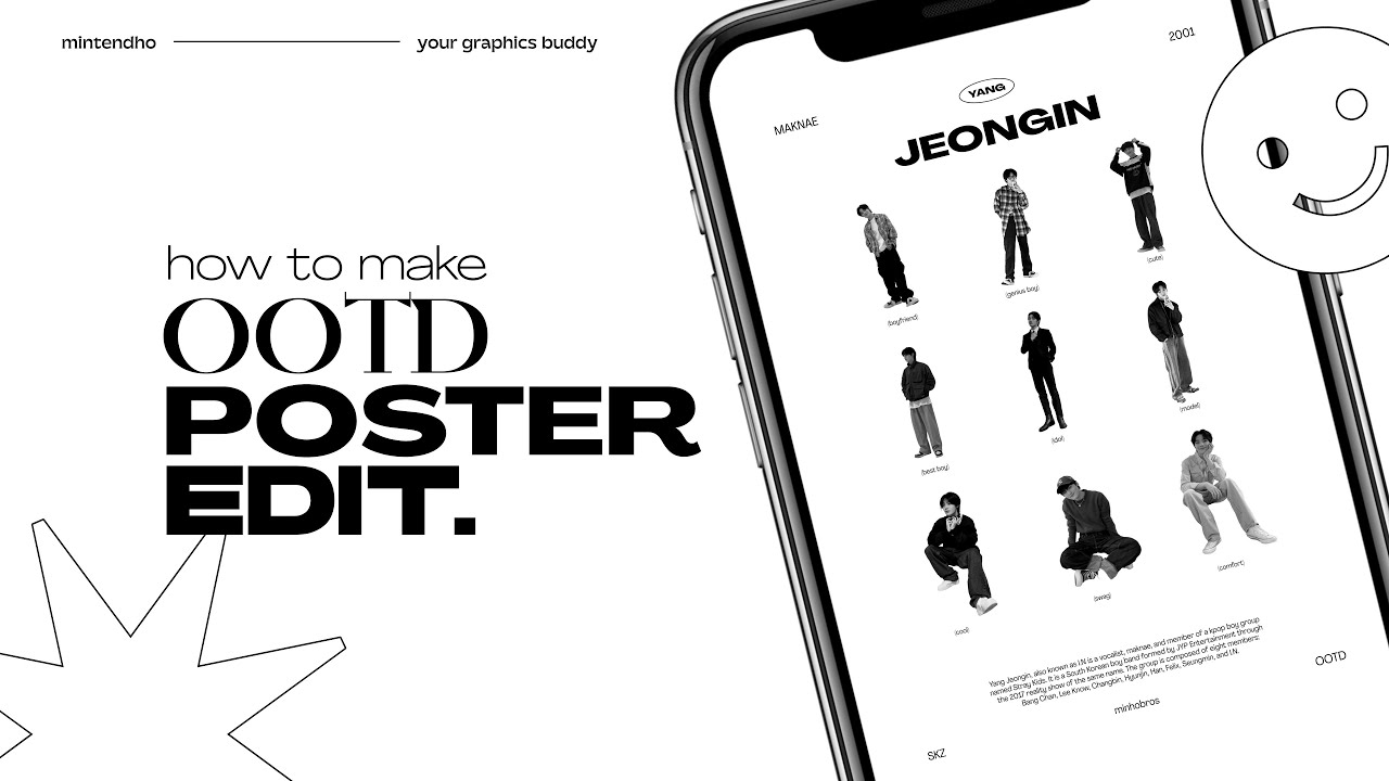 how to make ootd poster edit skz jeongin (ibispaintx) - YouTube