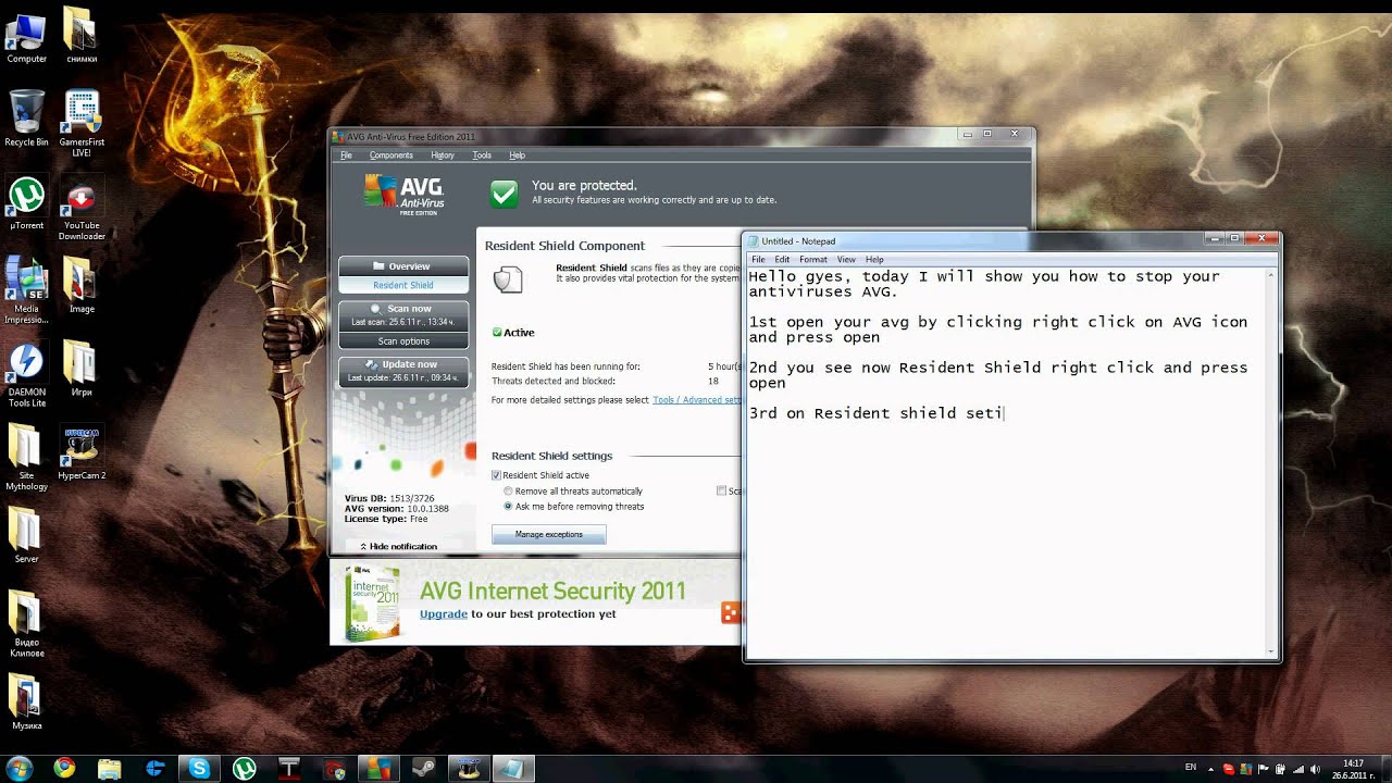 how to stop your AVG catching a virus - YouTube
