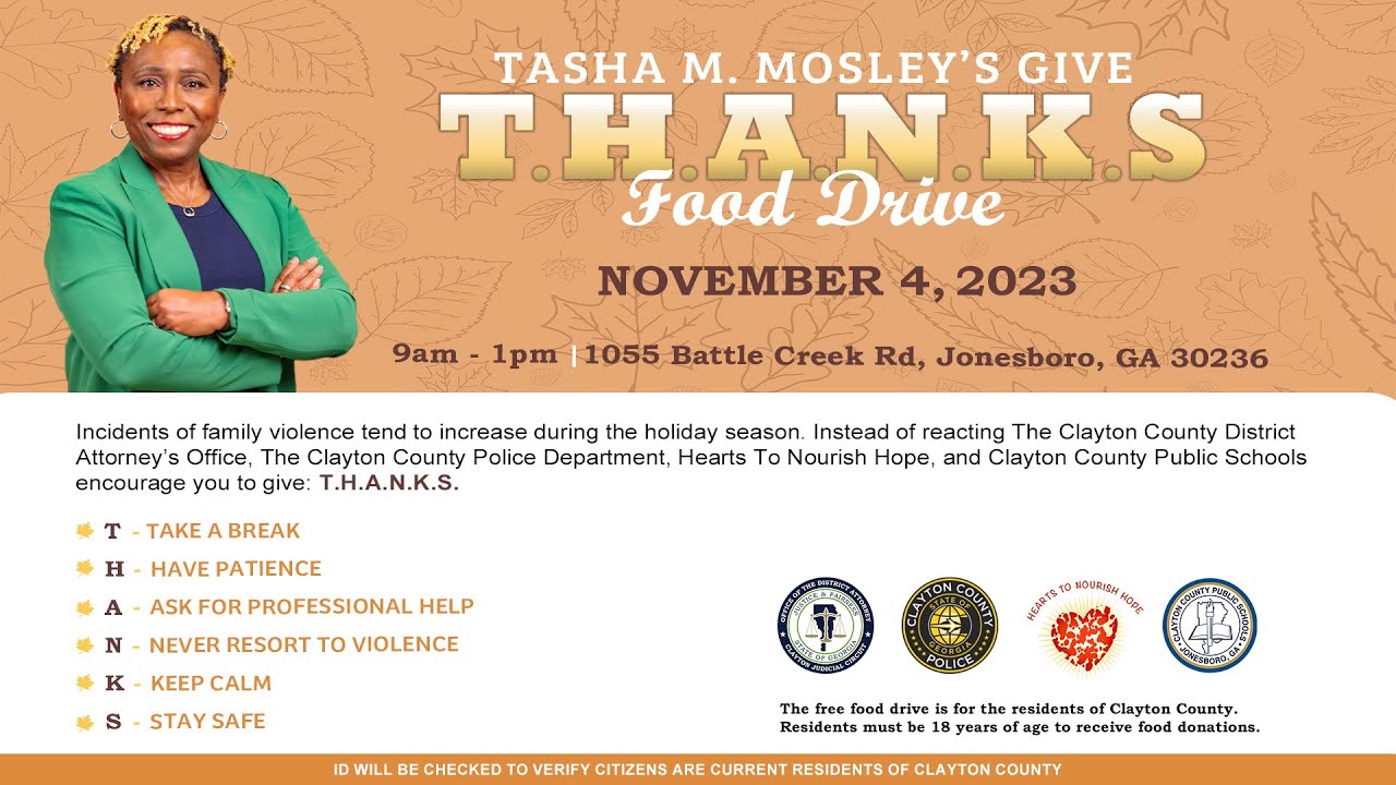 Clayton County District Attorney Tasha M. Mosley presents the Give T.H ...