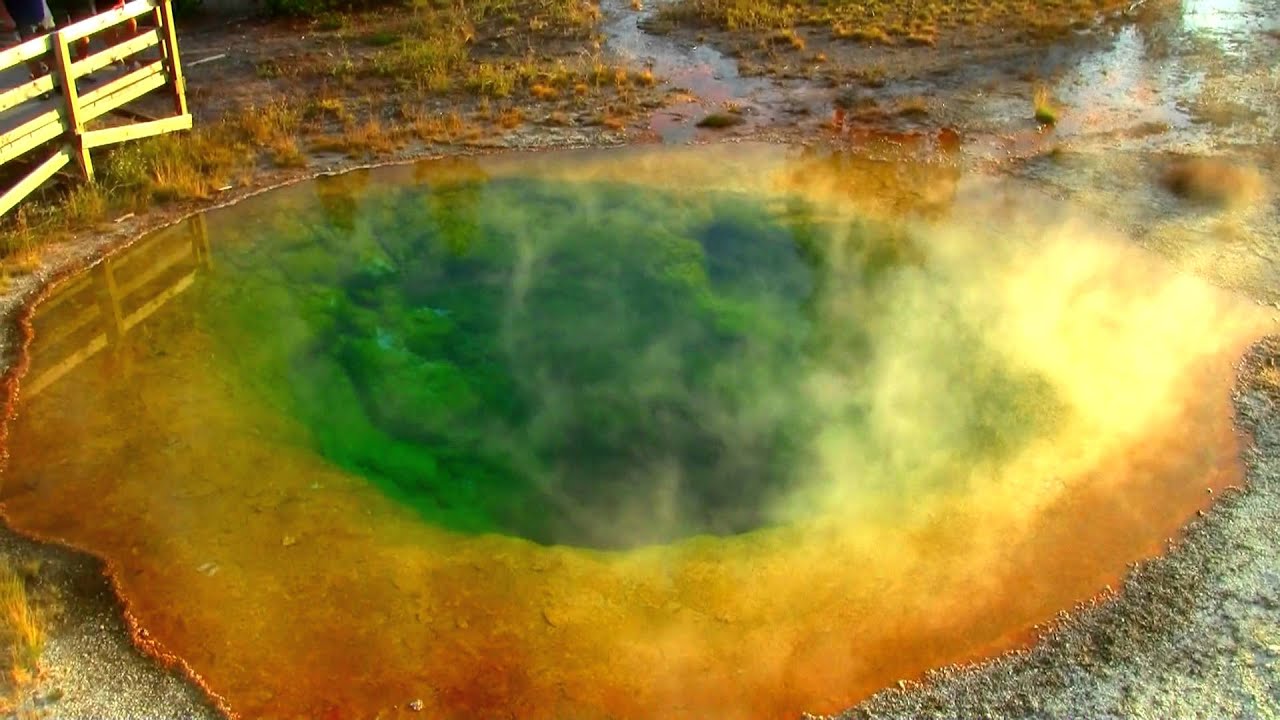 Morning Glory Pool, Yellowstone National Park - HD - YouTube
