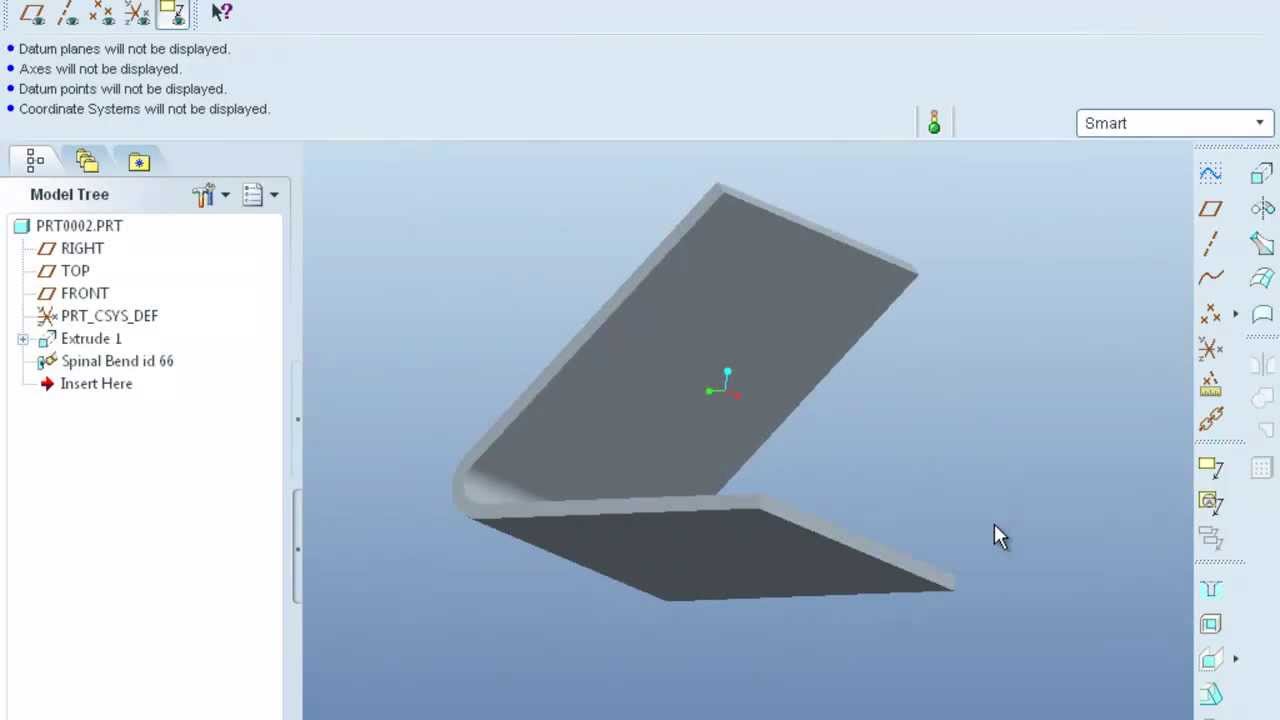Pro engineer (pro e) Advanced spinal bend Tutorial - YouTube