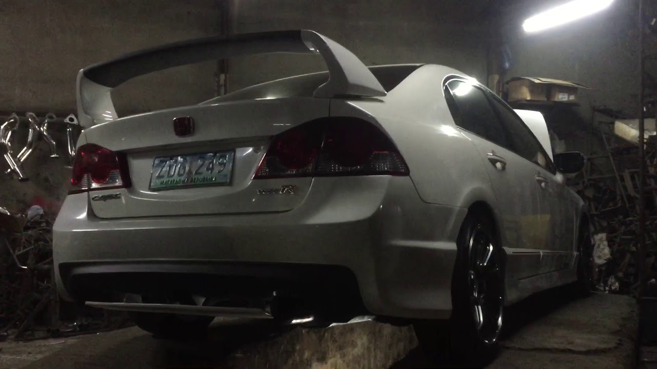 Honda Civic FD K20 full exhaust installed - YouTube