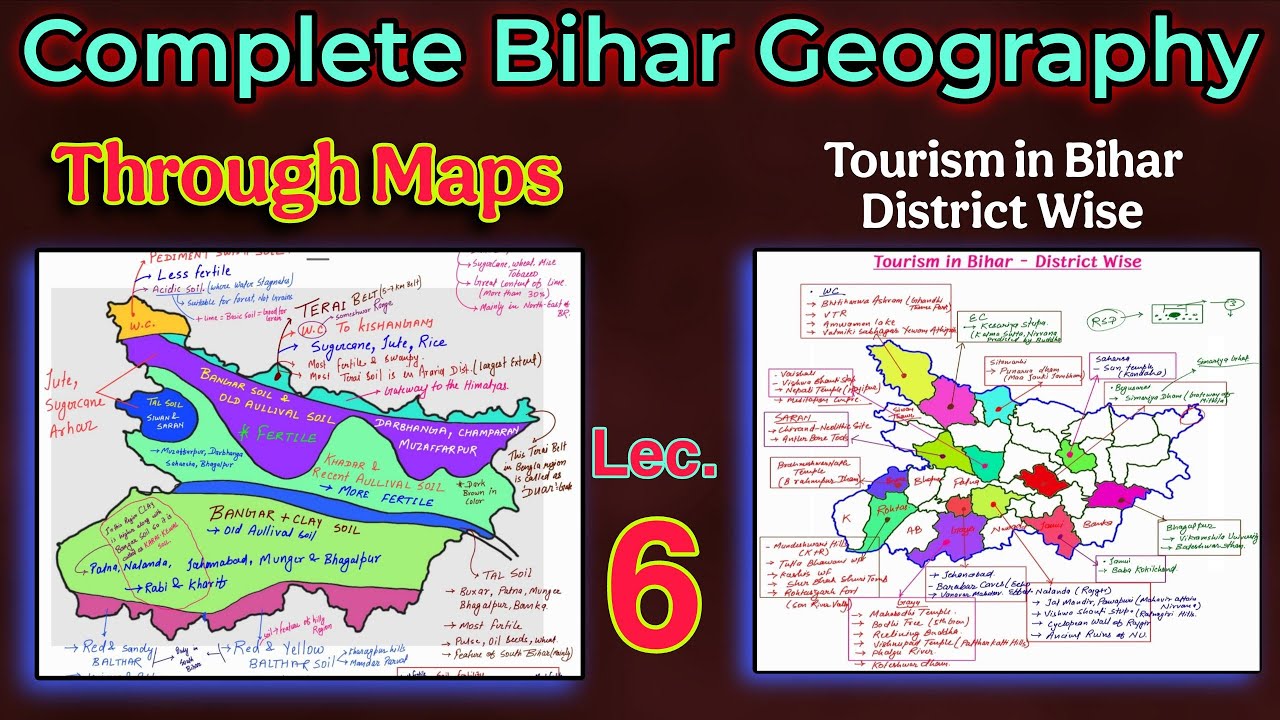 Bihar Geography Through Maps | Tourism in Bihar Districtwise - YouTube