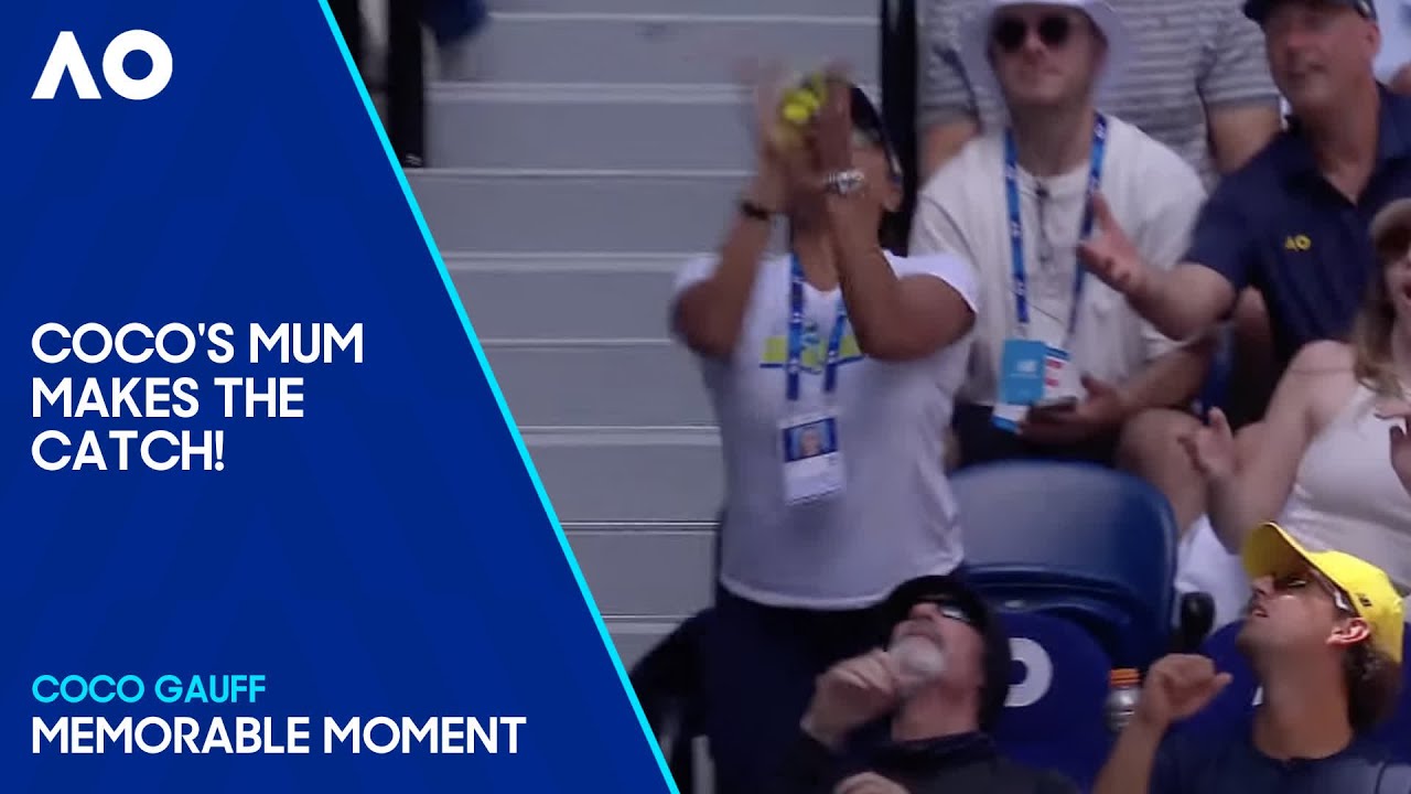 Coco Gauff's Mom Takes The Catch! | Australian Open 2024 - YouTube