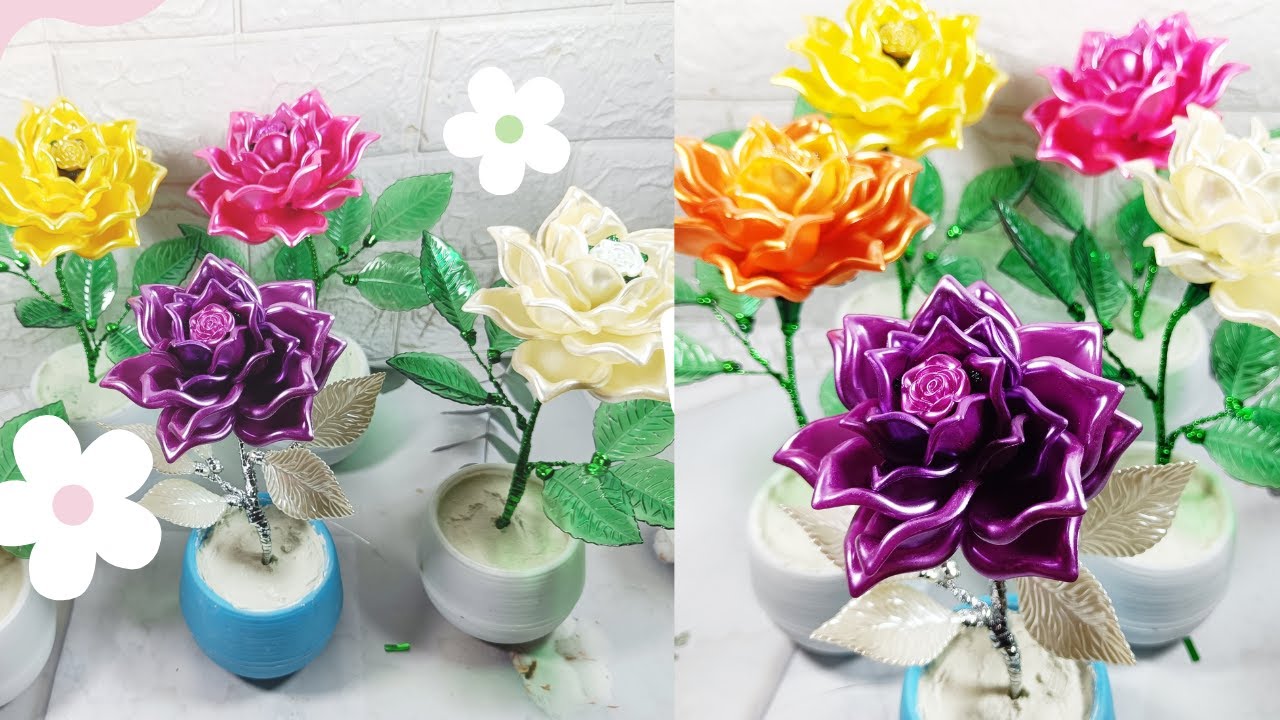 membuat bunga mawar besar dari bahan akrilik - YouTube