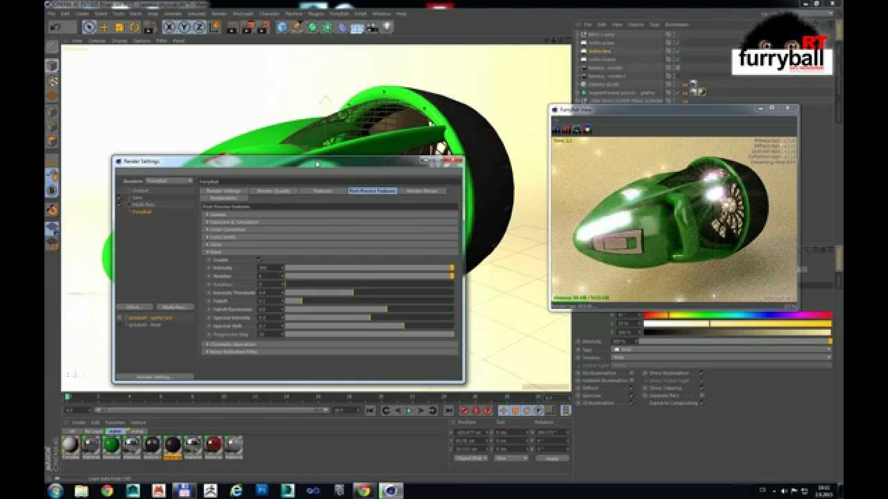 FurryBall RT for Cinema 4D (Alpha version and basic Tutorial) - YouTube