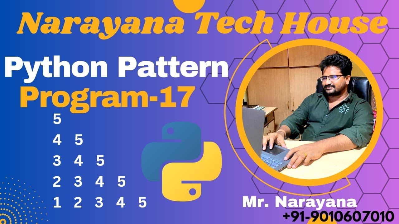 Python Pattern Programs|| Narayana Tech House||Mr. Narayana ...