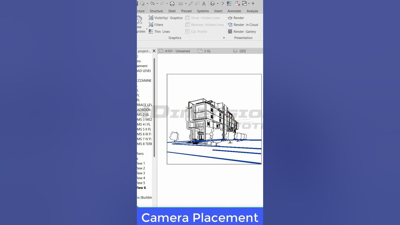 How to place a camera for stunning exterior renderings in Revit Tutorial #tutorial #shorts - YouTube