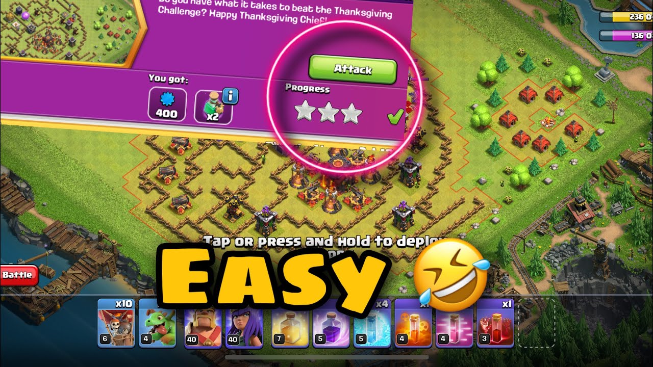 COC Thanksgiving Challenge ( Easy…! ) // #coc - YouTube