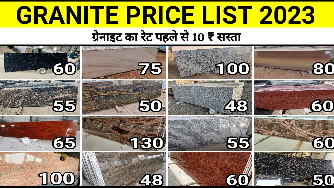 Latest Granite Price List 2023, P Black 50₹, Rblack 60₹, Z Black 110 ...