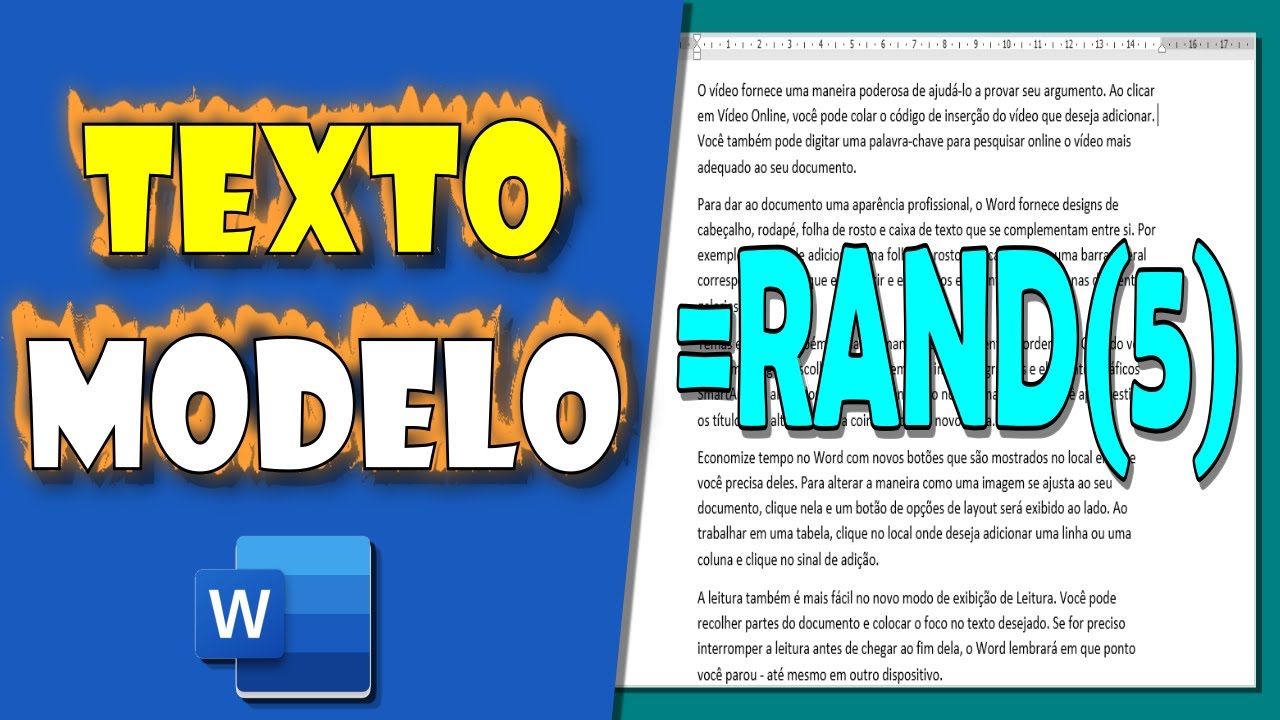 Usar Texto de MODELO no Word - Função Rand - YouTube