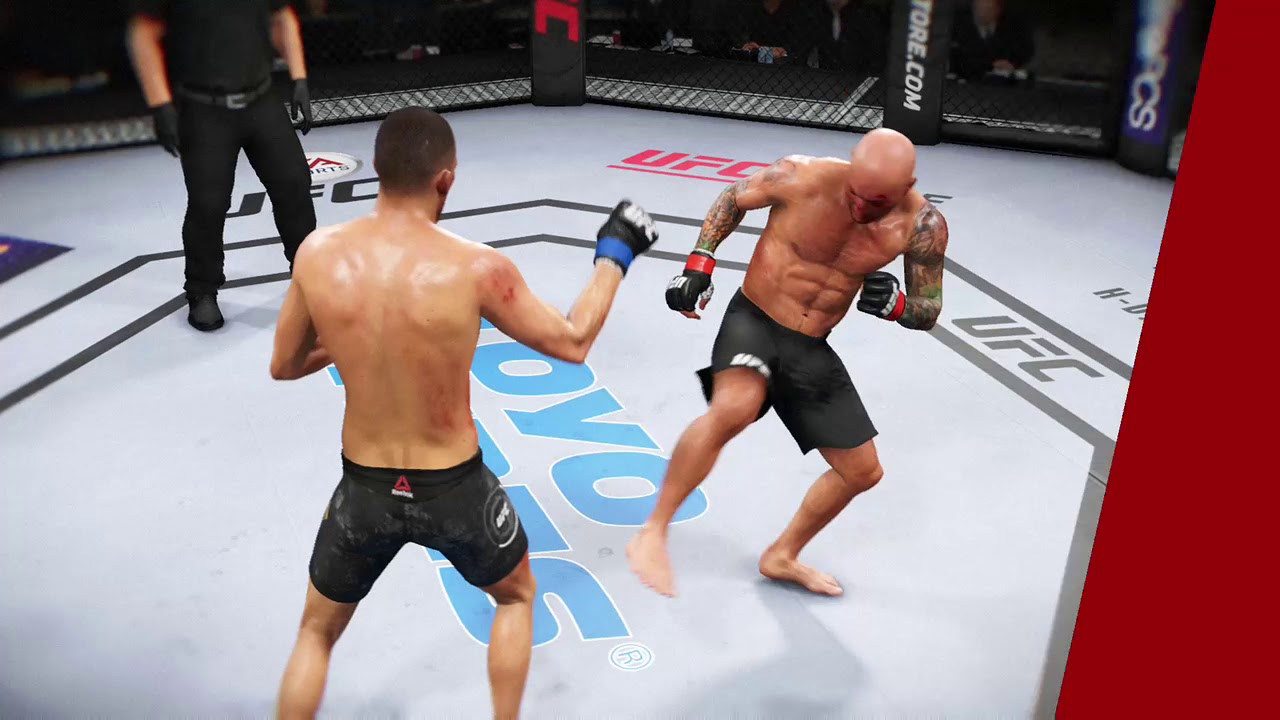 UFC 3 Joe Rogan Leg Kick-Spinning Back Kick Sneaky Combo - YouTube