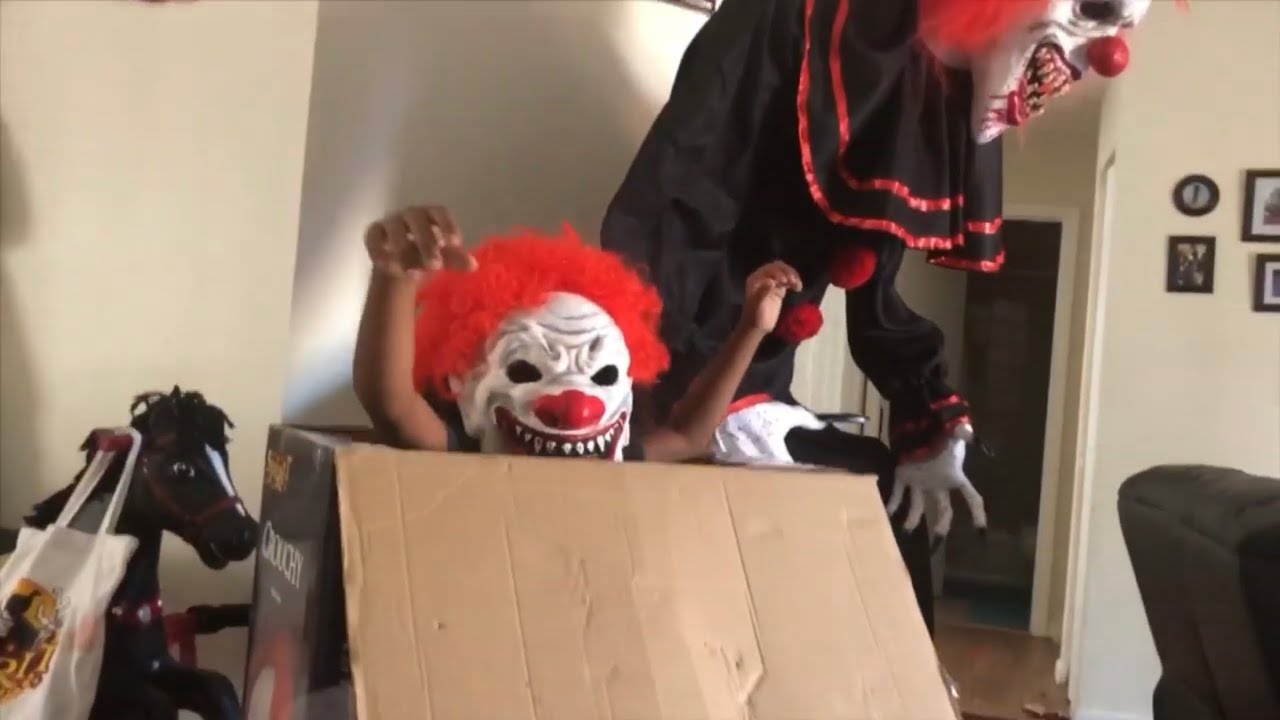 The Evolution of Spirit Halloween’s Mini Crouchy The Clown Animatronic ...