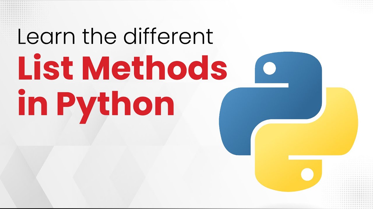 Learn The Different List Methods In Python Free Course Timespro Youtube