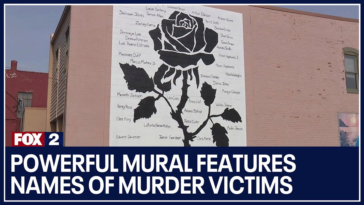 Powerful Ypsilanti mural features names of murder victims - YouTube
