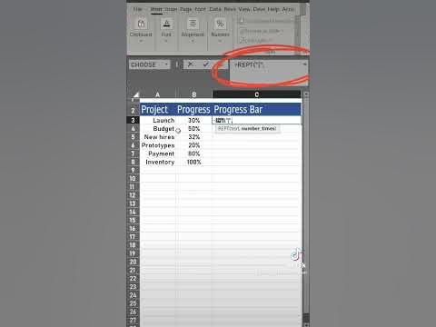 Excel tip project progress bar - YouTube
