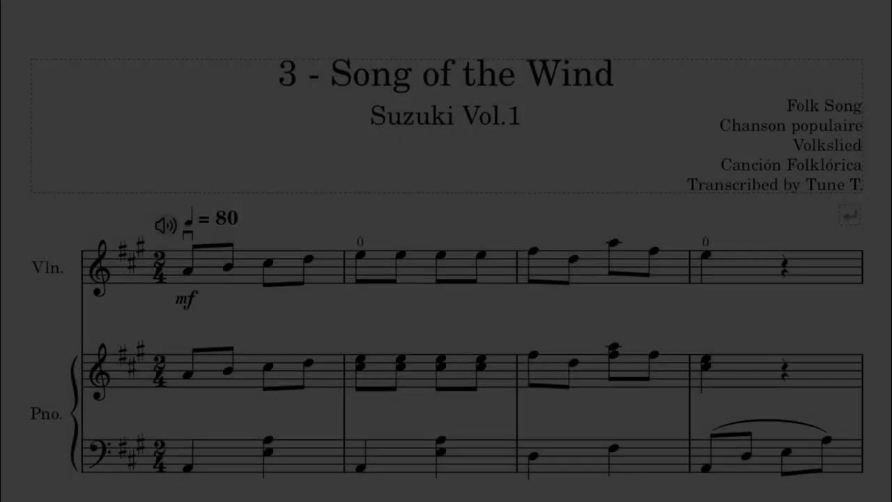 3 - Song of the Wind | Suzuki Method Vol. 1 | Violin and Piano - YouTube