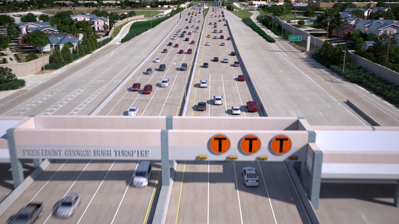 NTTA PGBT Aerial View Widening Project I35 to DNT - YouTube