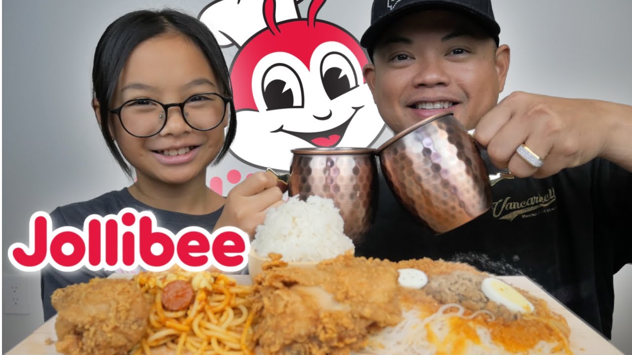JOLLIBEE Mukbang *Chicken Joy, Spaghetti with Seafood Palabok | N.E Let ...