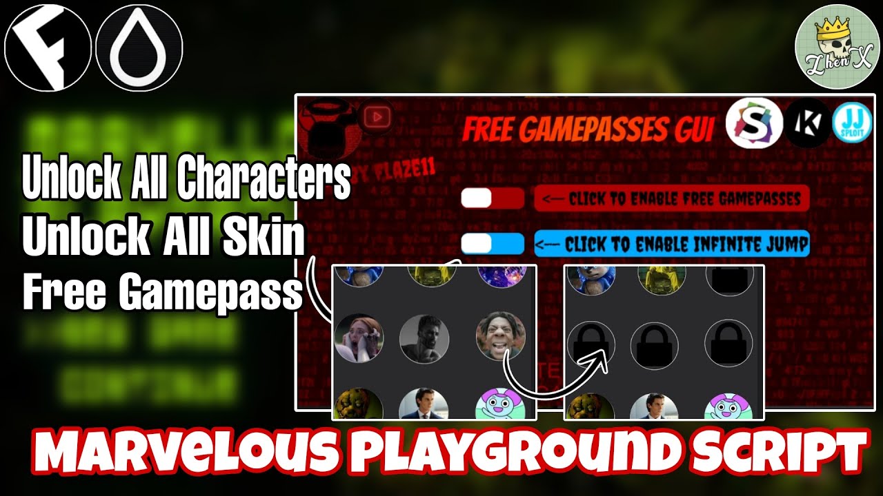 Marvelous Playground Unlock All Characters & Skin Script | Hydrogen and ...
