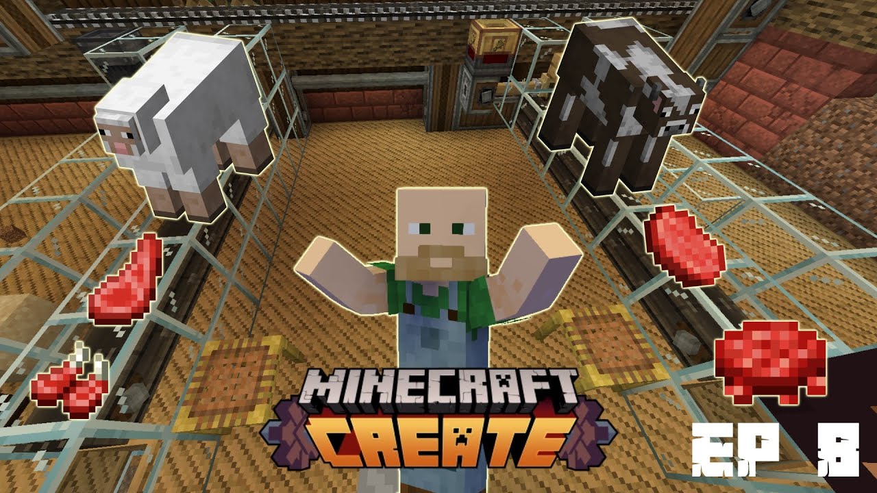I Built an AUTOMATIC BREEDING MEAT FACTORY Minecraft Create Mod - YouTube