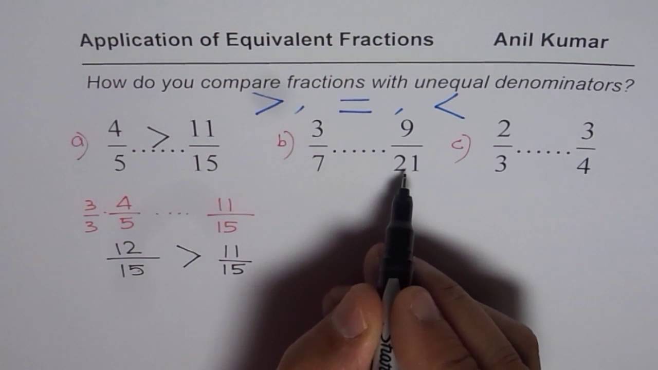 How To Compare Two Fractions With Different Denominators YouTube how-to-compare-two-fractions-with-different-denominators-youtube