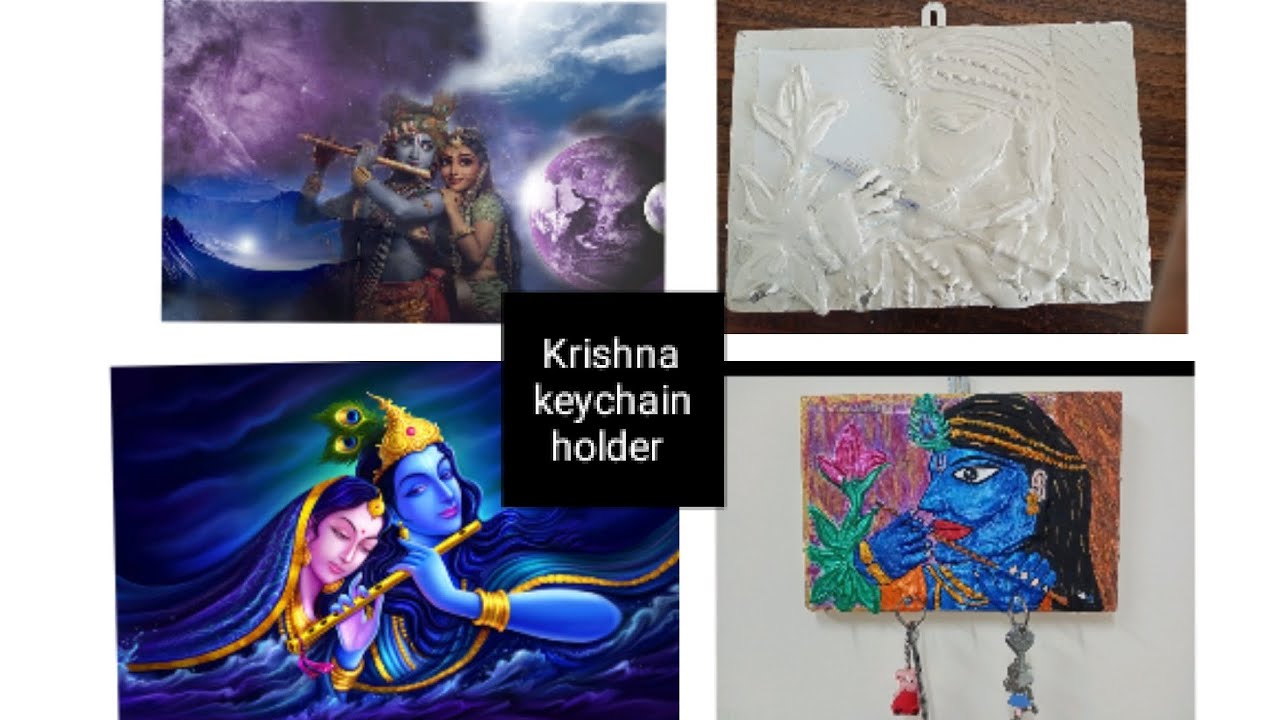 DIY Krishna keychain holder Easy Easy super easy⚠️via spoon only 🖌️🎨 ...