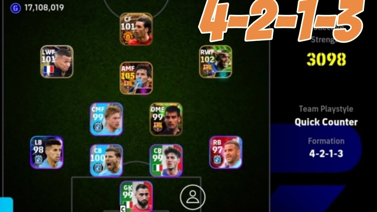 4-2-1-3 Formation🔥 Best ever formation in efootball💯 #efootball # ...