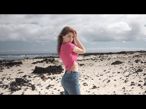 BTS Beautiful nice cute girl Italian model skinny jeans top filmed for fashion glamour photoshoot 4k
