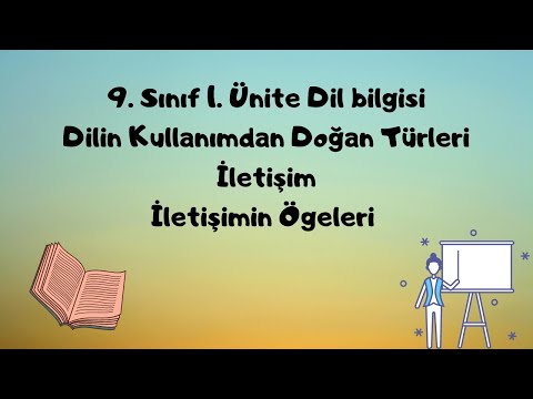 9  sınıf Edebiyat 1  ünite /  Dilin Kullanımdan Doğan Türleri/ İletişim/ İletişimin Ögeleri