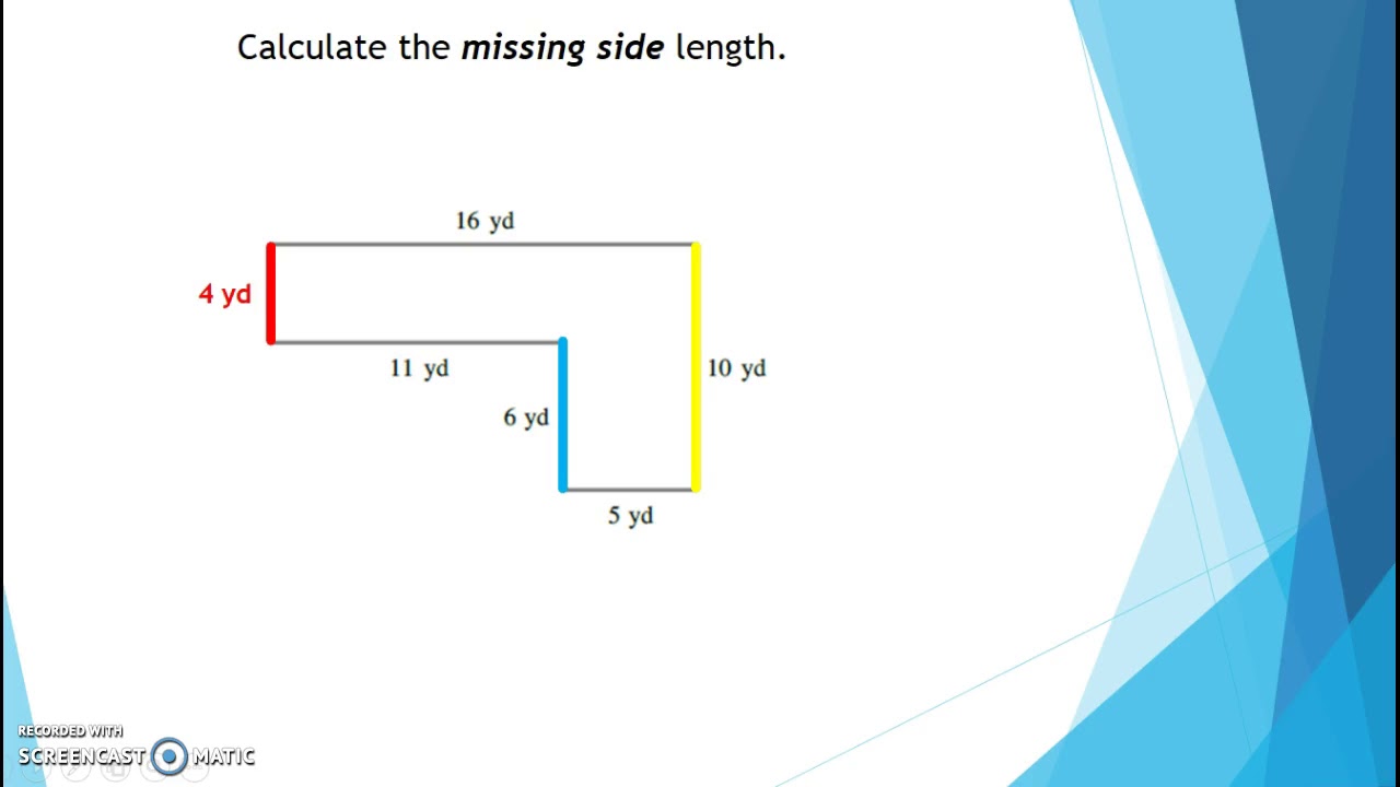 Calculate length of missing side - YouTube