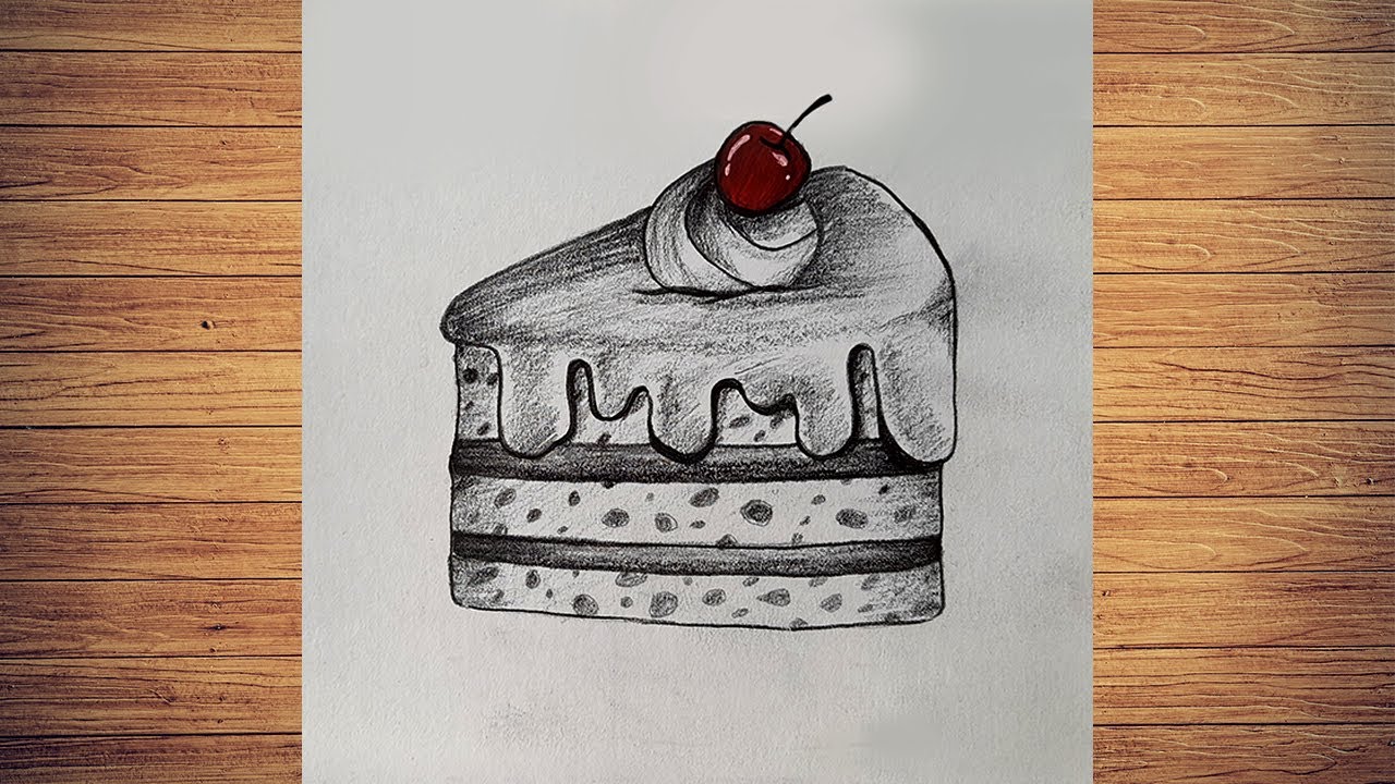 How to Draw Piece of Cake || Step by step drawing || Christmas slice ...