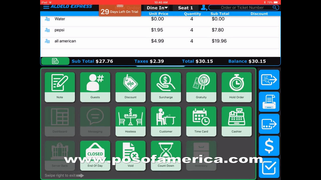 Aldelo Express Simple & Intuitive iPad POS - POS OF AMERICA - YouTube