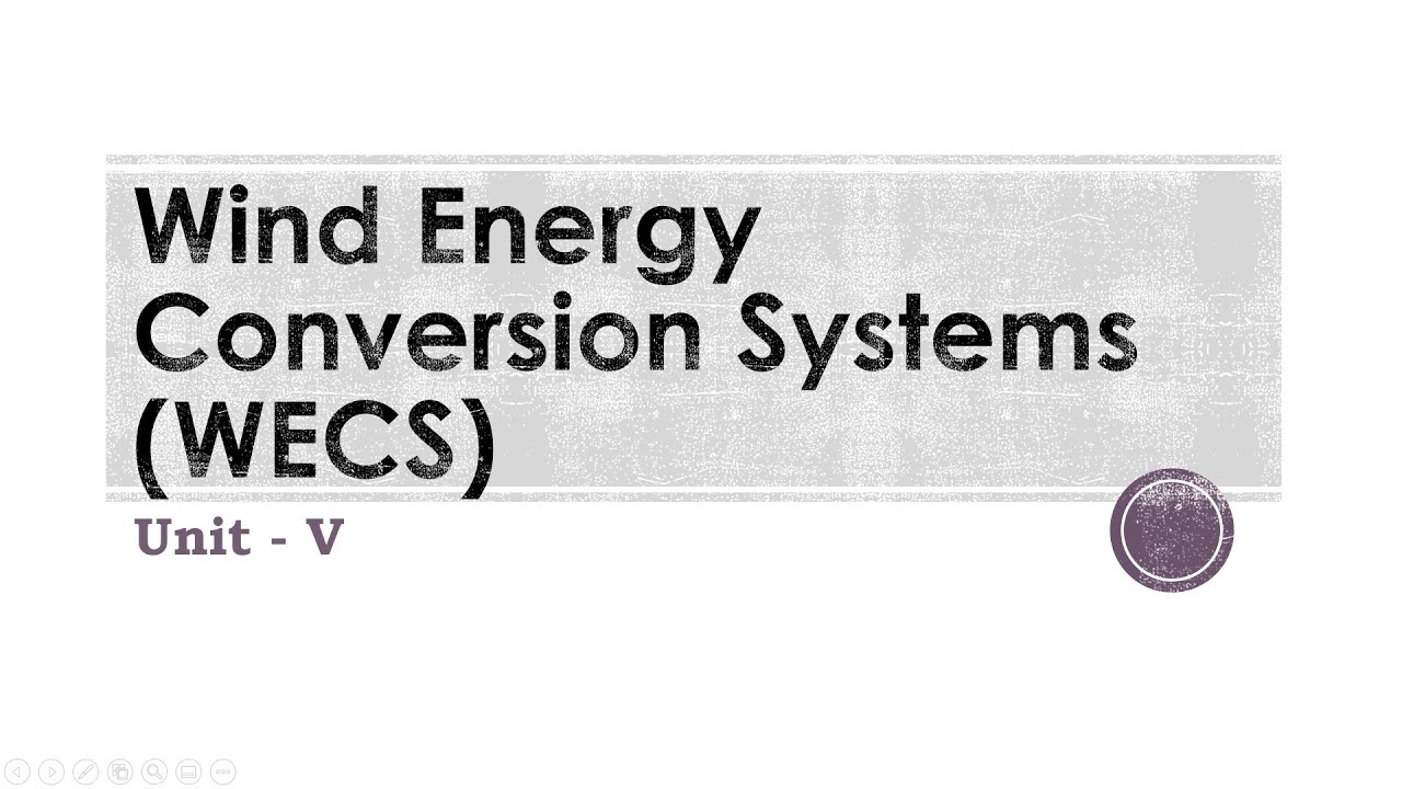 Lec 27 wound field synchronous generator, Merits & limitations of WECS ...