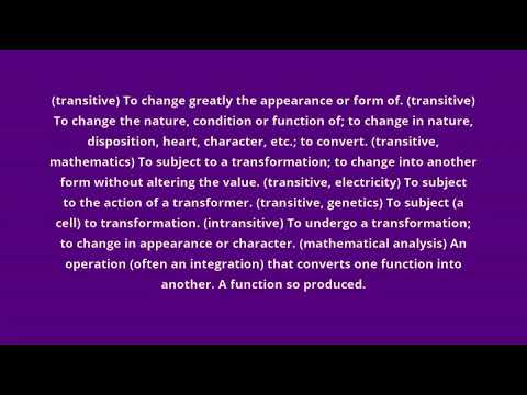 what is the meaning of transform - YouTube