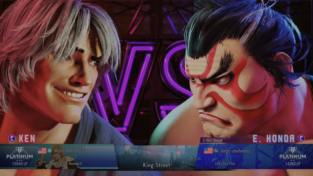 SF6: MasterMITSURUGI (Ken) VS diego umehuerez (E. Honda) FT2 (Ranked ...