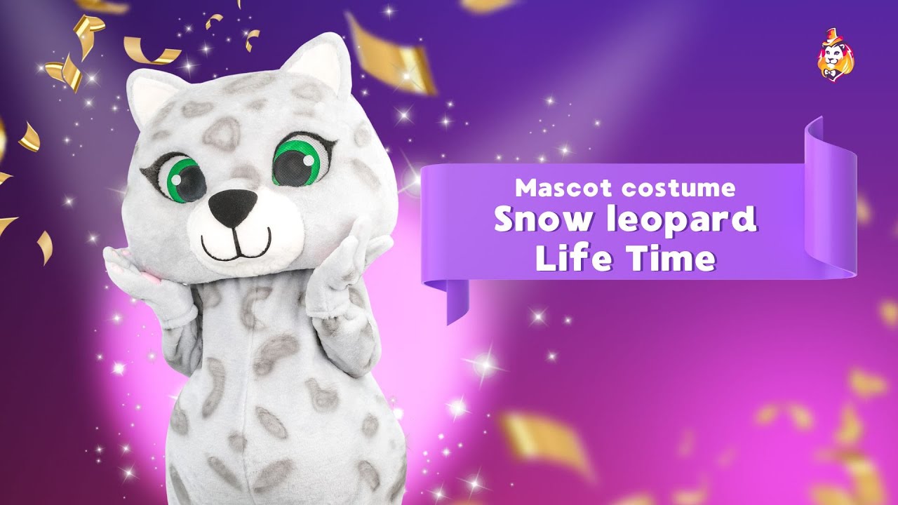Snow leopard Life Time Mascot Costume - YouTube