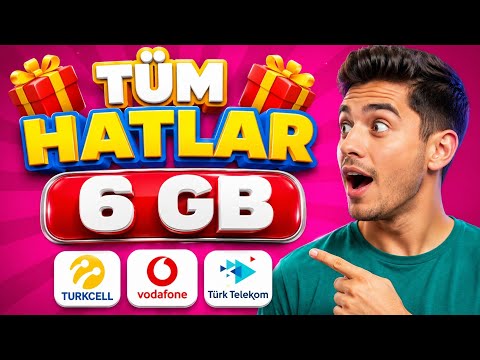 TÜM HATLAR'DA GEÇERLİ BEDAVA 6 GB İNTERNET 2026 | Vodafone, Turkcell ve Türk Telekom 