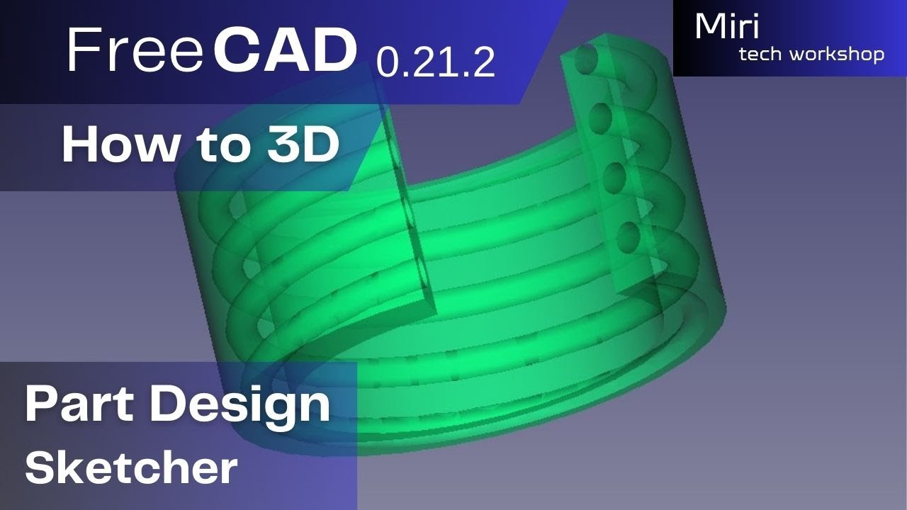 FreeCAD part #134 2024 Model of a spiral cavity in a ring - YouTube