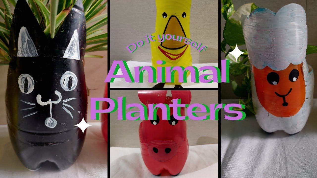 DIY animal planters from waste plastic bottle/Turn plastic bottles into ...