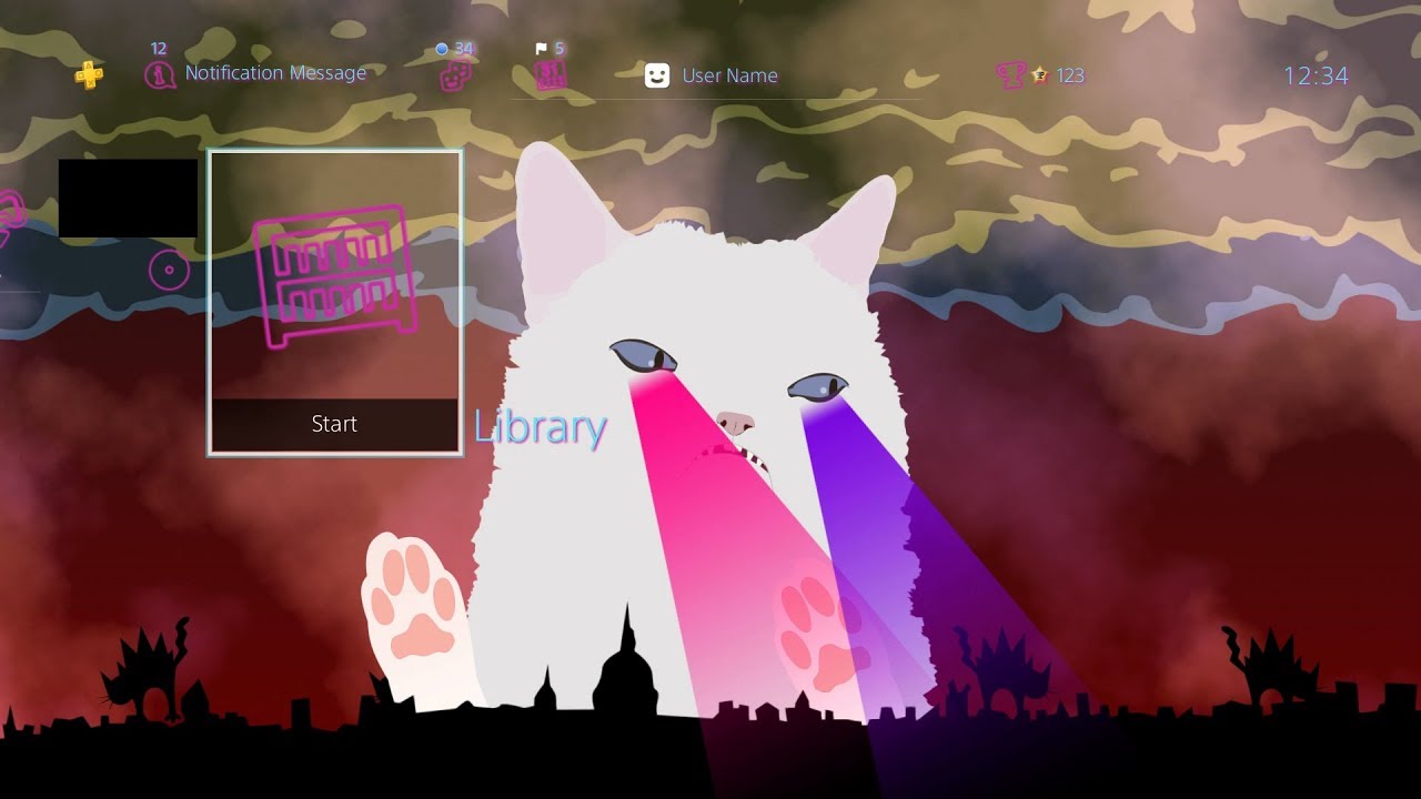 PS4 Dynamic Theme - Cat-a-strophic - YouTube