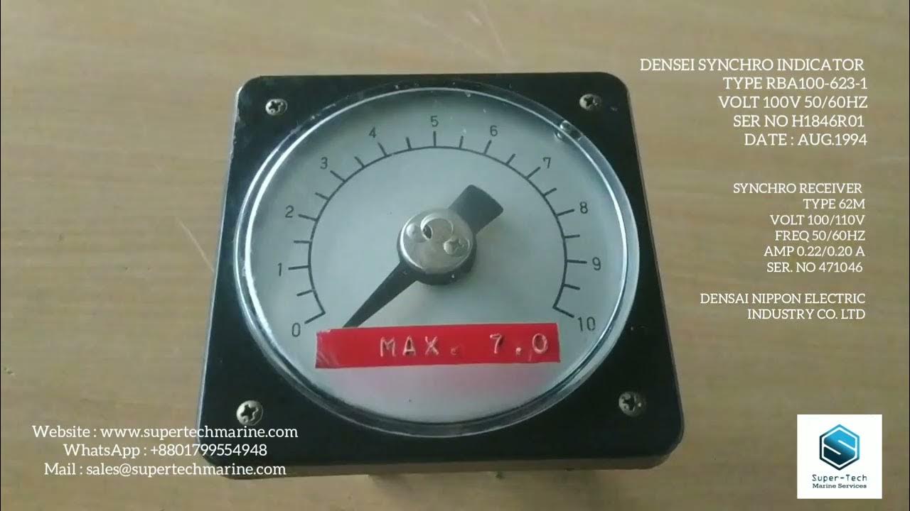 DENSAI SYNCHRO INDICATOR RBA100-623-1 H1846R01 SYNCHRO RECEIVER 62M 471046 NIPPON ELECTRIC ...