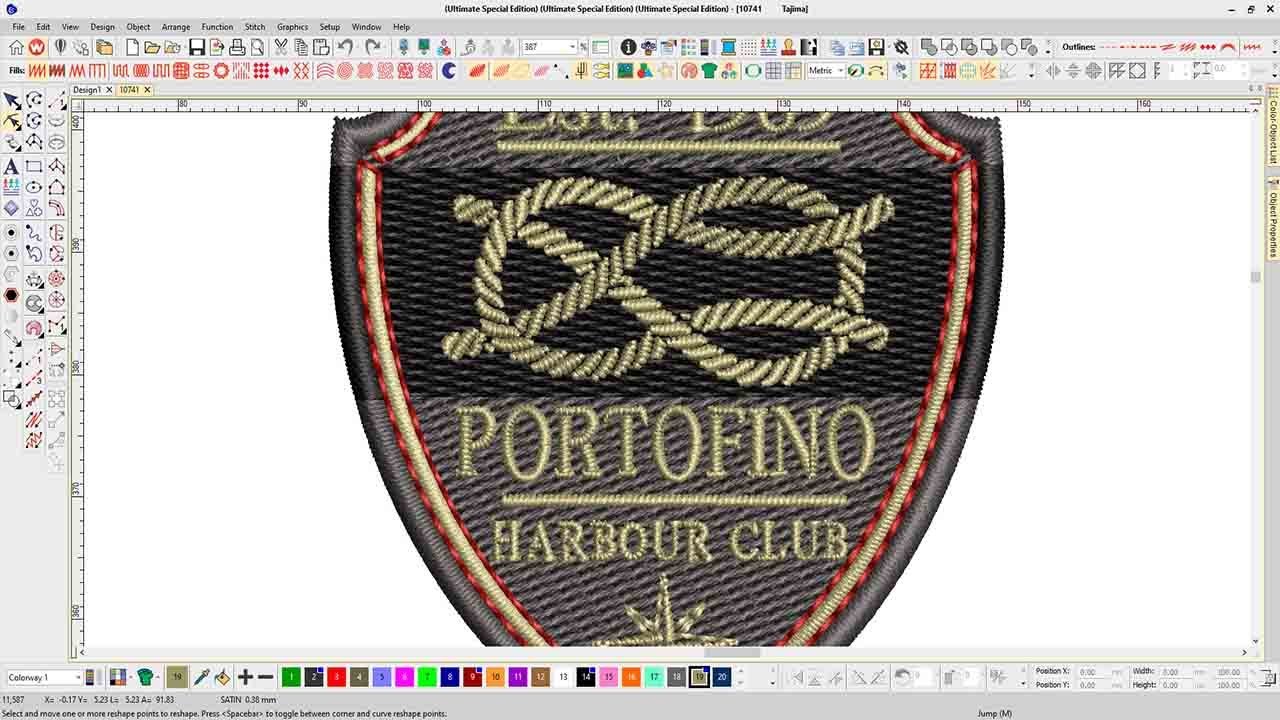 Portofino patch Embroidery logo - YouTube