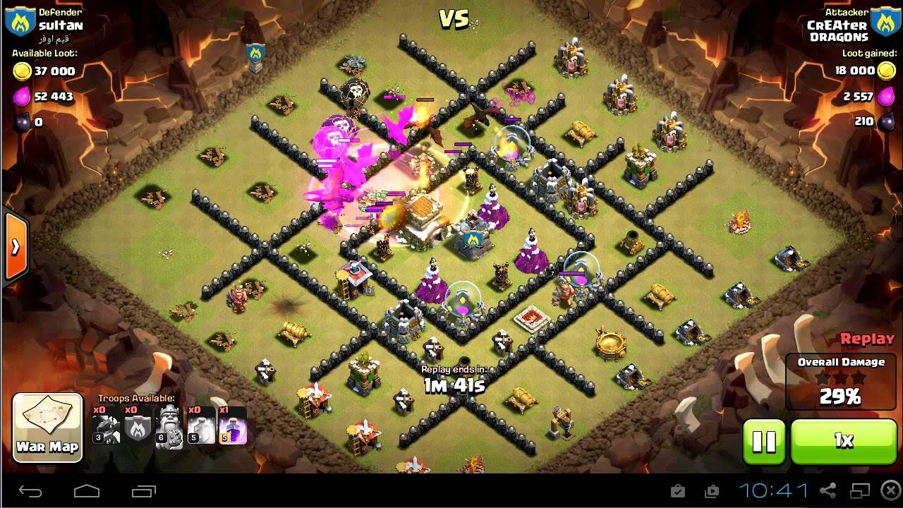 TH8 vs TH8 dragons with loonion attack for 3 stars | clan wars | clash of clans - YouTube