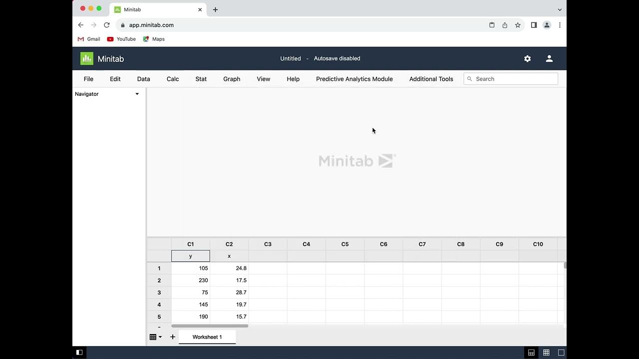Minitab: Creating a Scatterplot - YouTube