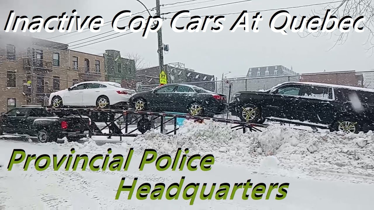 FEB 27 2025 INACTIVE COP CARS AT QUEBEC PROVINCIAL POLICE HEADQUARTERS ...
