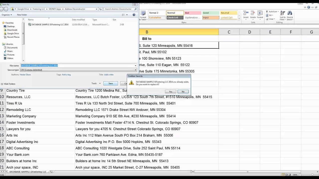 OUTDATED - Excel Address Deconstructor - from quickbooks files and more ...