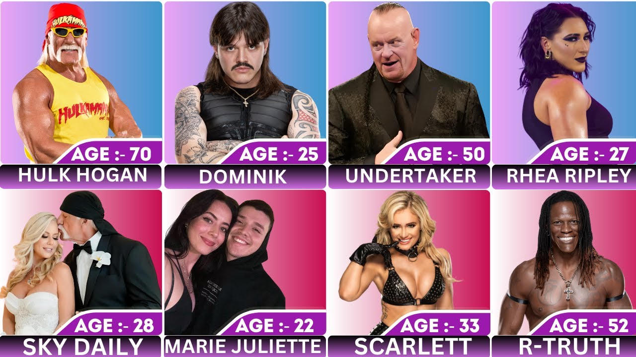 WWE Wrestling Couples REAL AGES Revealed! Comparison - YouTube