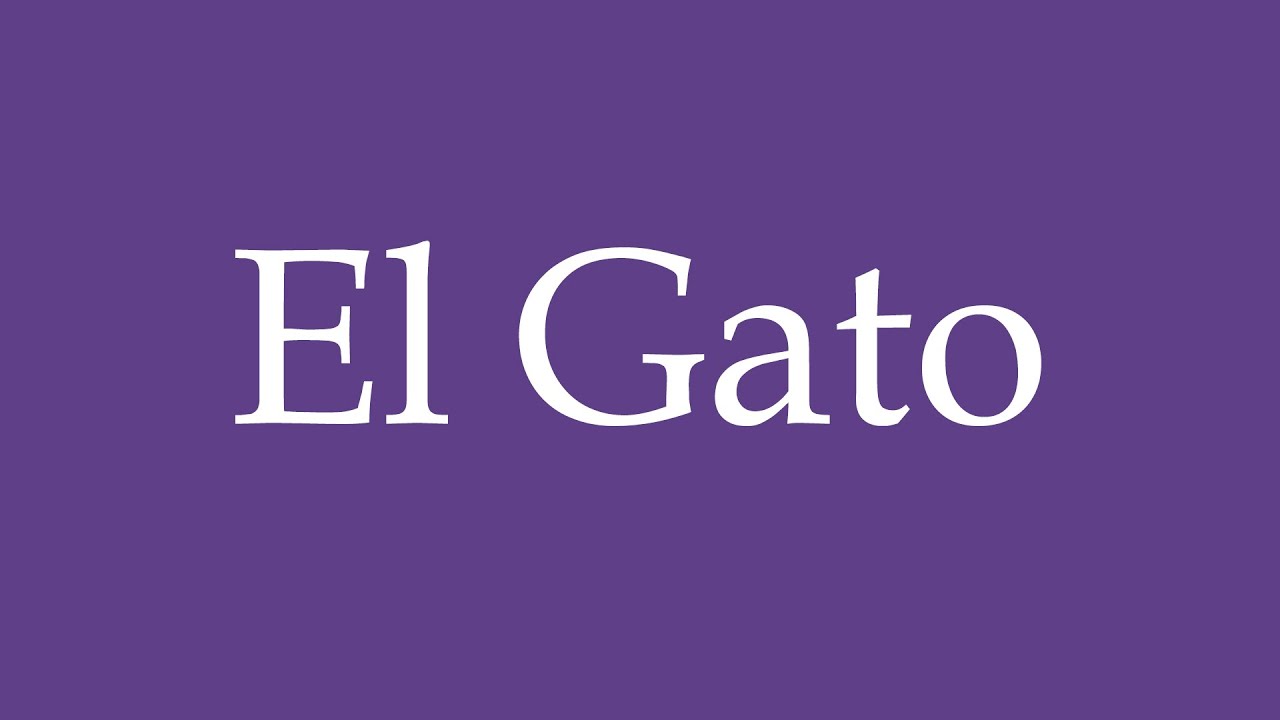 How To Pronounce ''El Gato'' (The Cat) Correctly in Spanish - YouTube